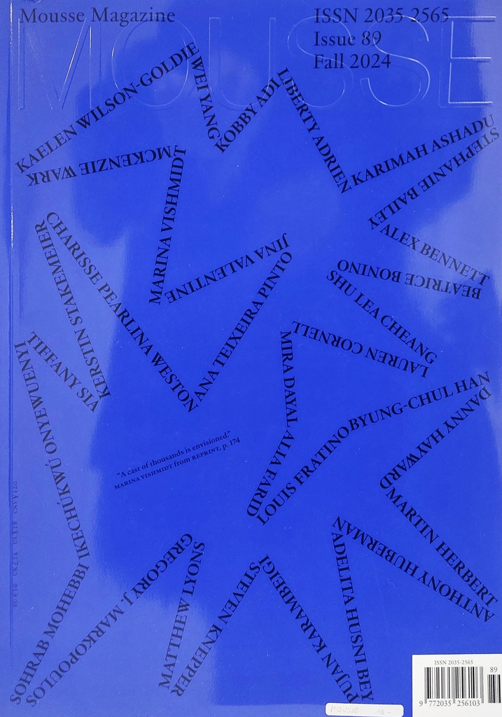 "Issue 89" Mousse magazine (automne 2024) | THANKSgalerie